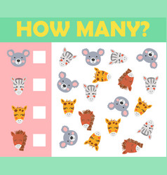 Cartoon education counting game for preschool Vector Image