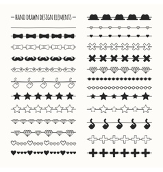 Hand drawn line border set and scribble Royalty Free Vector