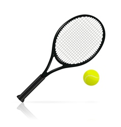 Object tennis racket and ball Royalty Free Vector Image