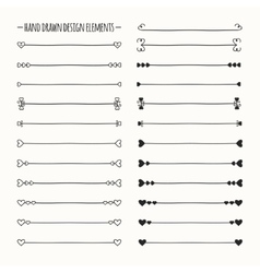 Hand drawn line border set and scribble Royalty Free Vector