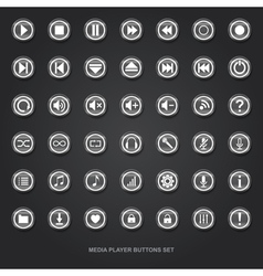 Black interface buttons 3d set of ui icons Vector Image