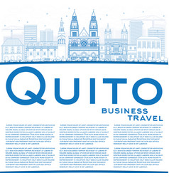 Quito skyline ecuador hand drawn sketch Royalty Free Vector