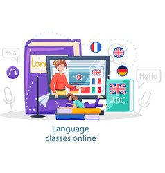 Language classes online german lessons foreign Vector Image