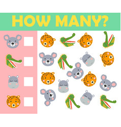 Cartoon education counting game for preschool Vector Image