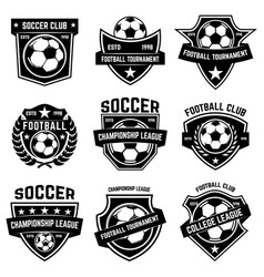 Set of soccer labels emblems and design elements Vector Image