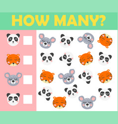 Cartoon education counting game for preschool Vector Image