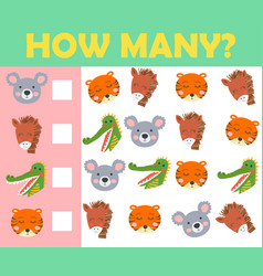 Cartoon education counting game for preschool Vector Image