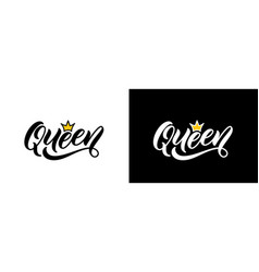 Queen handwritten word Royalty Free Vector Image