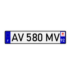 Vehicle registration plate Royalty Free Vector Image