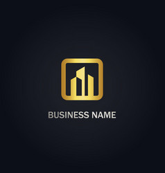 Gold building house logo Royalty Free Vector Image