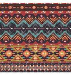 Seamless colorful aztec pattern with birds Vector Image