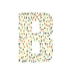 Large group people in letter n form human Vector Image