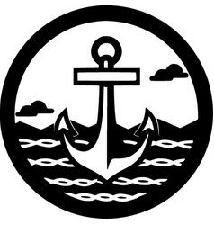 Anchor with circular rope Royalty Free Vector Image