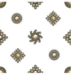 Seamless pattern from textile embroidered patches Vector Image