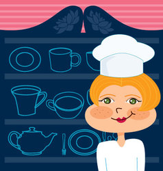 Young chef is cooking Royalty Free Vector Image