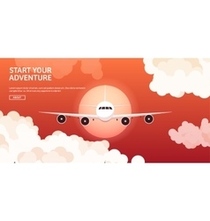 Frame design with airplane flying Royalty Free Vector Image