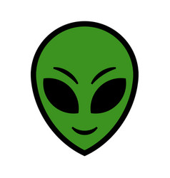 Green alien et head cartoon vomit Royalty Free Vector Image