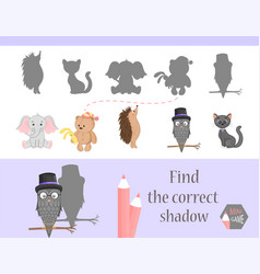 Finding shadow game Royalty Free Vector Image - VectorStock