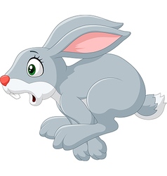 White rabbit running away Royalty Free Vector Image