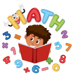 Mathematics logo with girl in many movements Vector Image