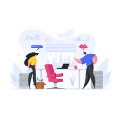 Man talking with employee boss and worker talk Vector Image