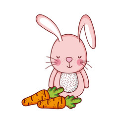 Cartoon garden with carrots Royalty Free Vector Image