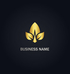 Gold home nature landscape logo Royalty Free Vector Image
