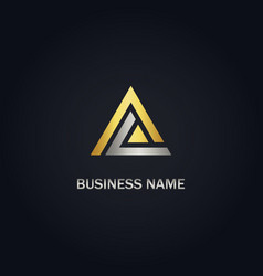 Polygon line circle gold logo Royalty Free Vector Image