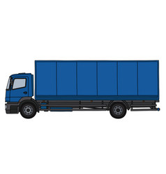 Blue lorry truck Royalty Free Vector Image - VectorStock