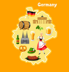 German icons set germany national traditional Vector Image