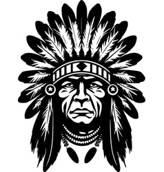 Apache man wearing an indian chief headdress Vector Image