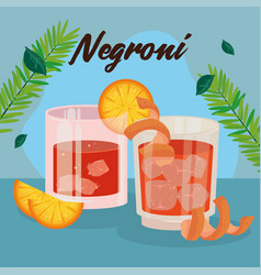 Negroni alcoholic cocktail Royalty Free Vector Image