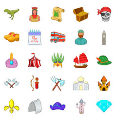 History icons set cartoon style Royalty Free Vector Image