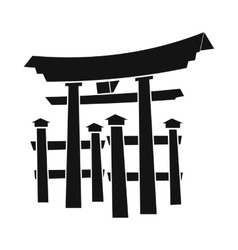 Japanese red gate traditional oriental landmark Vector Image