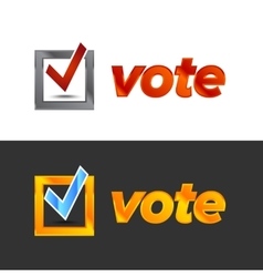 Blue election ribbon and stars design element Vector Image