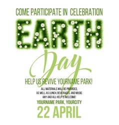 Earth day ecological infographic template design Vector Image