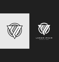 Letter wf triangle logo icon modern stylish Vector Image