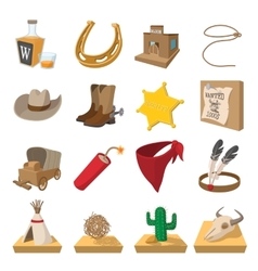 Cowboy western set of objects Royalty Free Vector Image