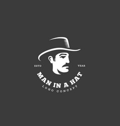 Bearded man logo Royalty Free Vector Image - VectorStock