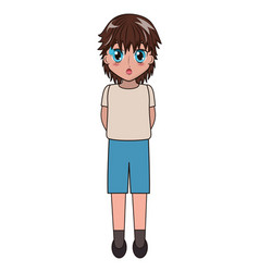 Young guy anime boy character japanese Royalty Free Vector