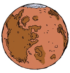 Mars planet cartoon Royalty Free Vector Image - VectorStock
