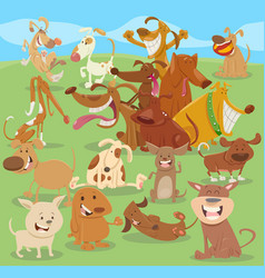 Six cartoon puppies Royalty Free Vector Image - VectorStock