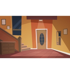 Cartoon hallway house entrance interior Royalty Free Vector