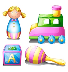 Kids toys in box clipart Royalty Free Vector Image