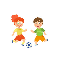 Kid playing football Royalty Free Vector Image