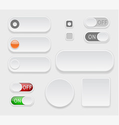 Toggle switch interface buttons gray elements Vector Image