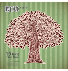 Unique watercolor ethnic tree of life Royalty Free Vector