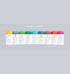 9 infographics rectangle paper index with data Vector Image