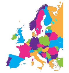 Colorful map europe Royalty Free Vector Image - VectorStock