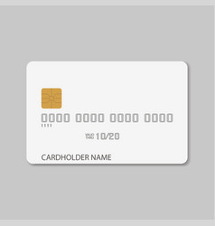 Gold credit card mockup isolated blank template Vector Image